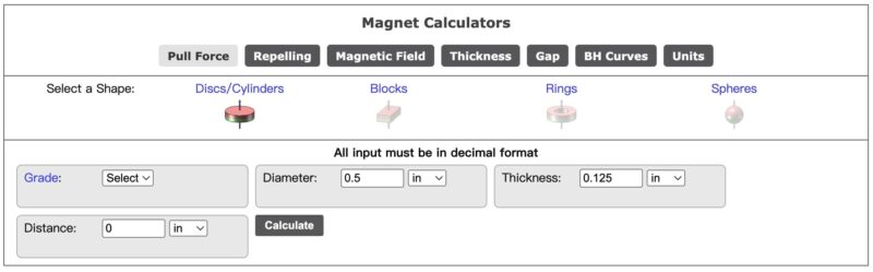 Magnet Pull Force Calculator - Nbaem | MAGNETSWEBSITE